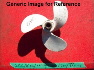Johnson Evinrude 8X7 Propeller 0391096, 0778796 Johnson Evinrude 8X7 ...