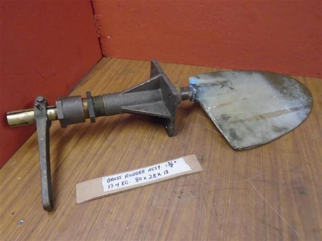 Brass Rudder 14x10 1 3/8 Shaft/Tiller Arm & Mounting Plate Vintage ...