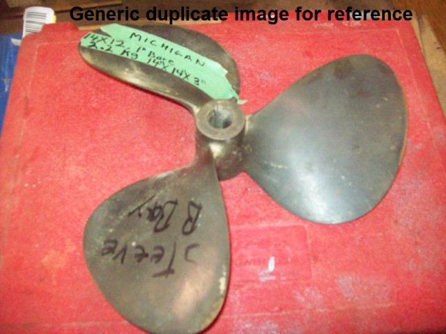 Bronze Propeller 14X12 1 Bore RH 3 blade Propeller Prop 14X12 1 Bore RH ...